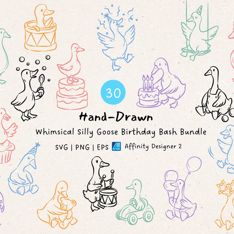 Silly Goose Line Art - Etsy UK