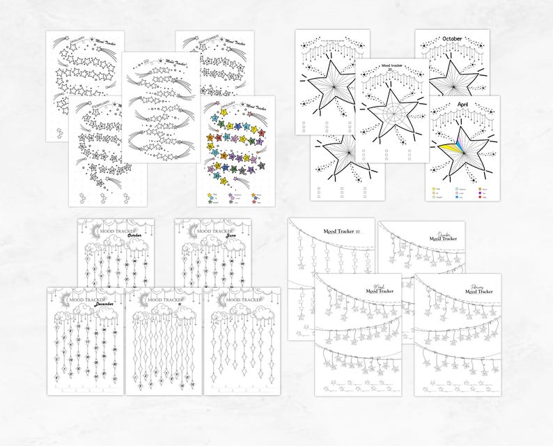 10 Designs Mood Tracker, Printable Monthly Mood Tracker, Planner Page ...