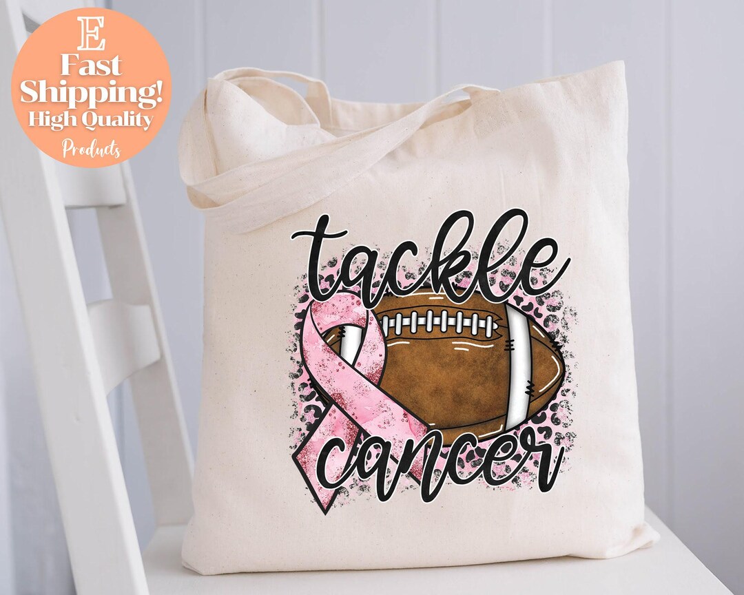 Cancer Warrior Tote Bag, Tackle Breast Cancer Warrior Tote Bag, Cancer ...