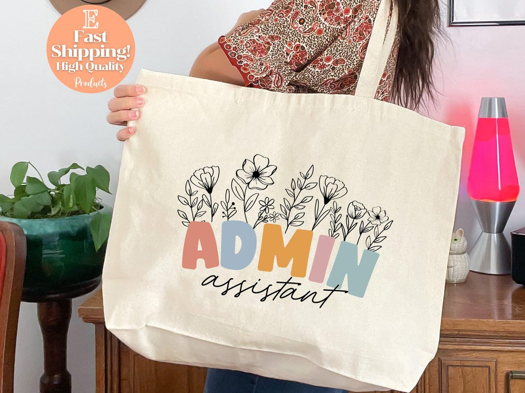 Admin Assistant Tote Bag, Floral Design, Office Gift, Administrative ...