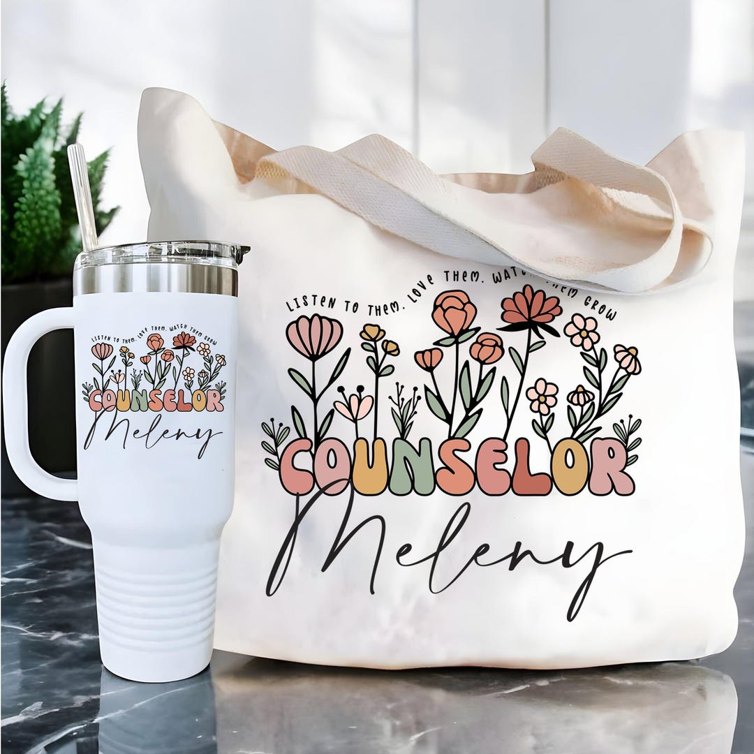 Personalized Counselor Tote Bag, 40oz Tumbler Set, Appreciation Gift ...