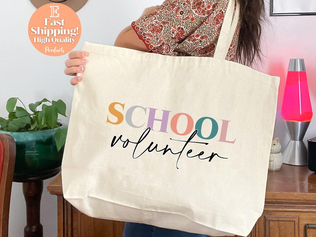 School Volunteer Tote Bag, Volunteer Appreciation Gift, School Parent ...