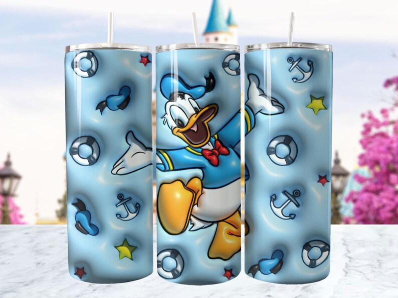 Donald Duck Inflated Tumbler Wrap PNG, Disneyland Characters Inflated ...