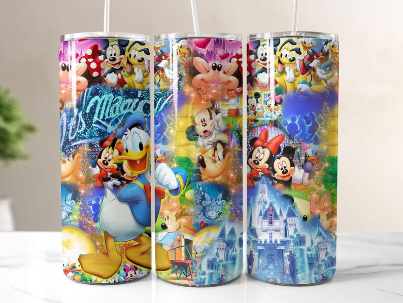 Donald Duck 20oz Skinny Tumbler Wrap PNG, Mickey and Friends Tumbler ...