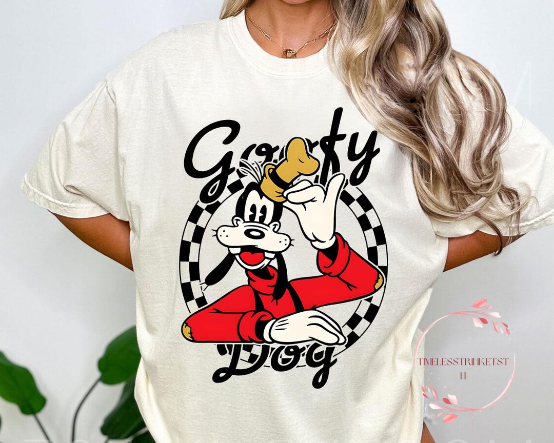 Retro Goofy Disney Shirt | Vintage Character Tee With Checkered Ring ...