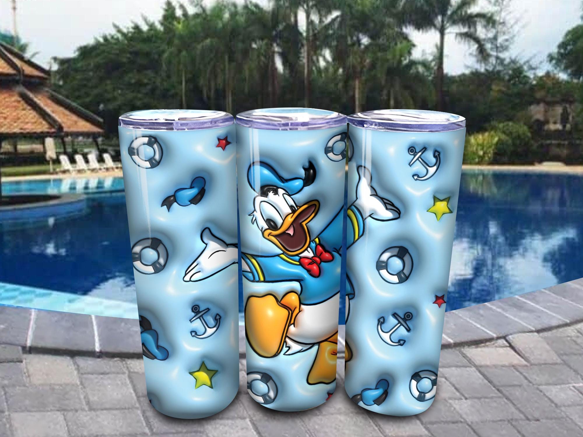 Donald Duck Inflated Tumbler Wrap PNG, Disneyland Characters Inflated ...