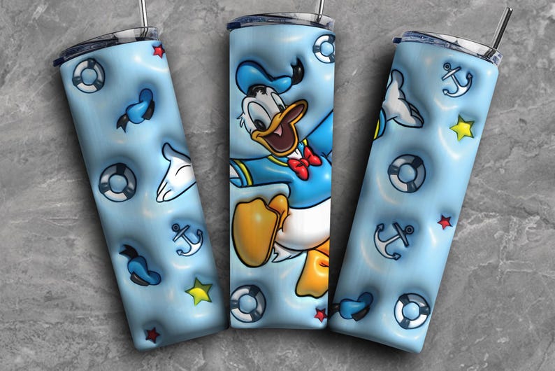 Donald Duck Inflated Tumbler Wrap PNG, Disneyland Characters Inflated ...