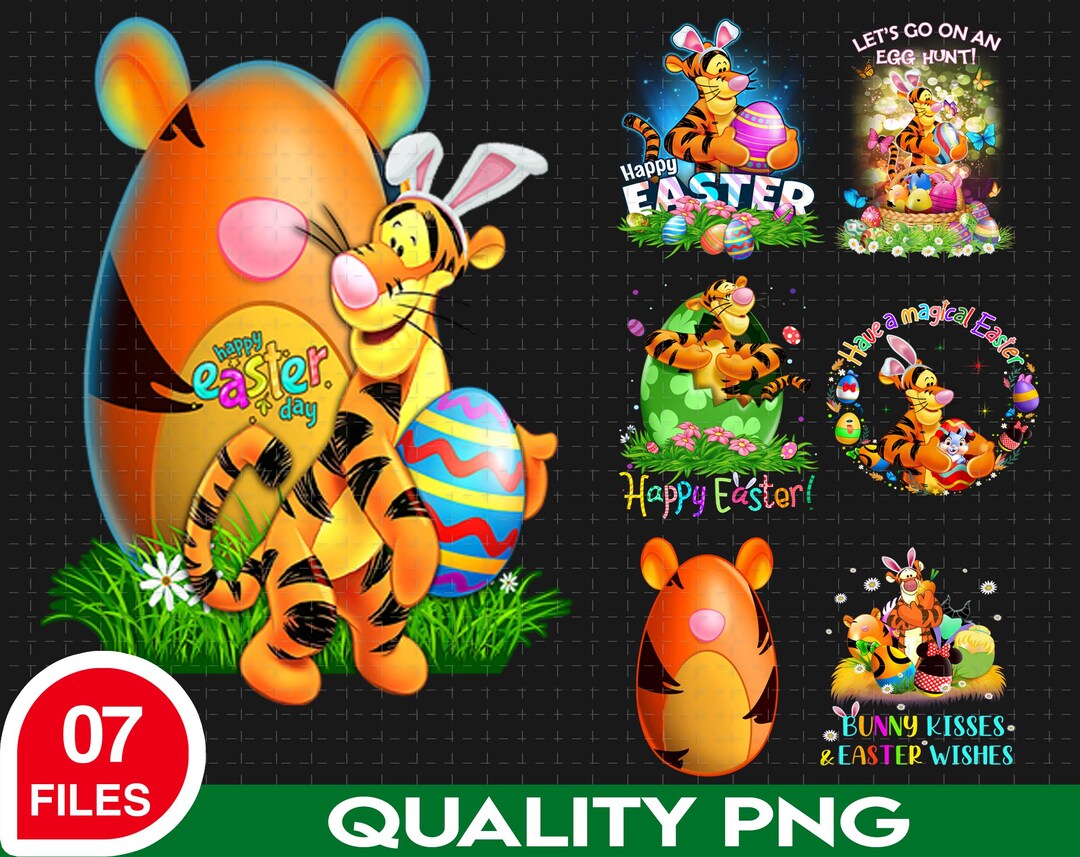 07+ Tigger Easter Day 2025 PNG, Tigger Easter Egg 2025 Bundle PNG ...