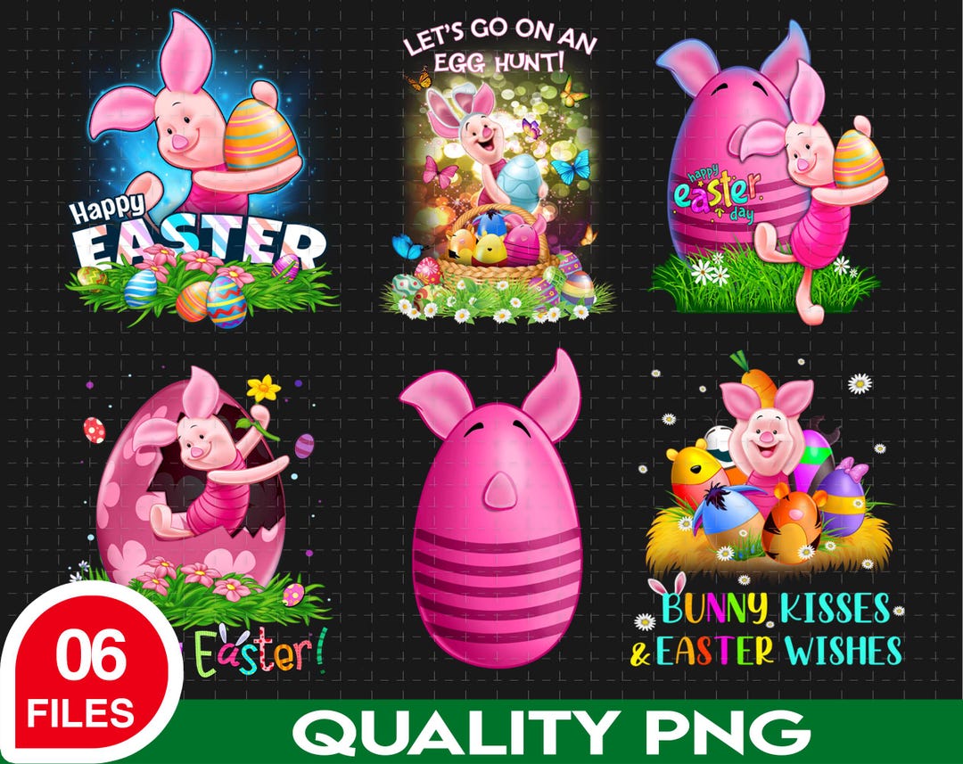 06+ Piglet Easter Day 2025 PNG, Piglet Winnie the Pooh Easter Egg 2025 ...