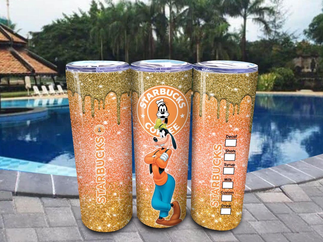 Goofy Glitter Tumbler Wrap PNG, Mickey and Friends Skinny Tumbler ...