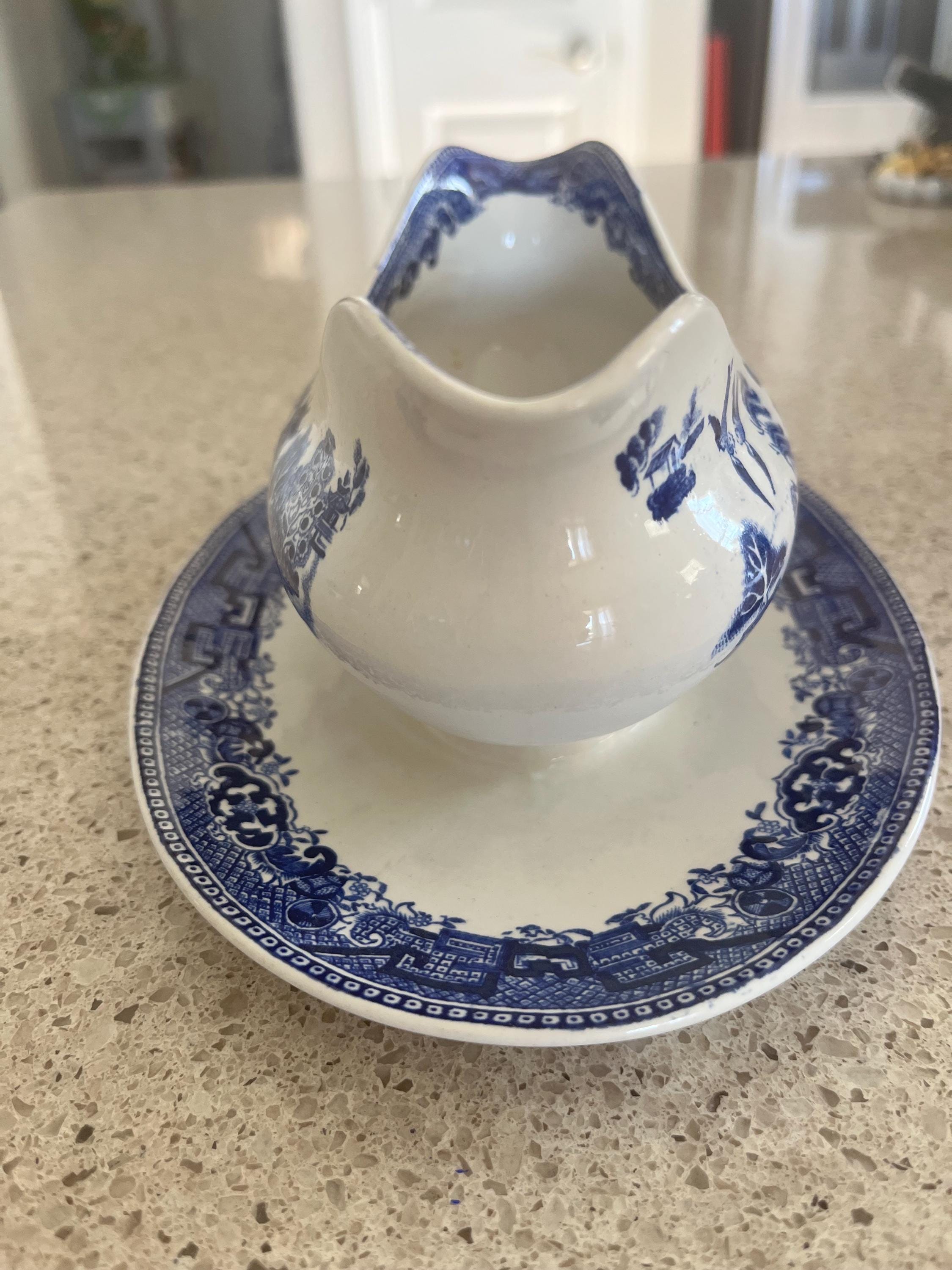 Vintage Blue Willow Gravy Boat, - Etsy