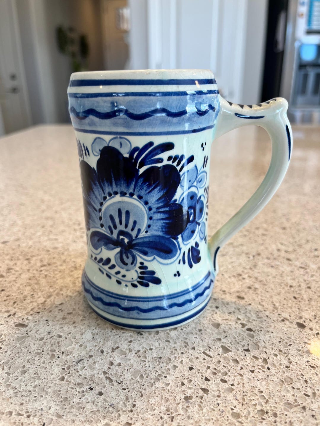 Vintage Delft Blue Hand Painted Mug - Made in Holland - Blue and White ...