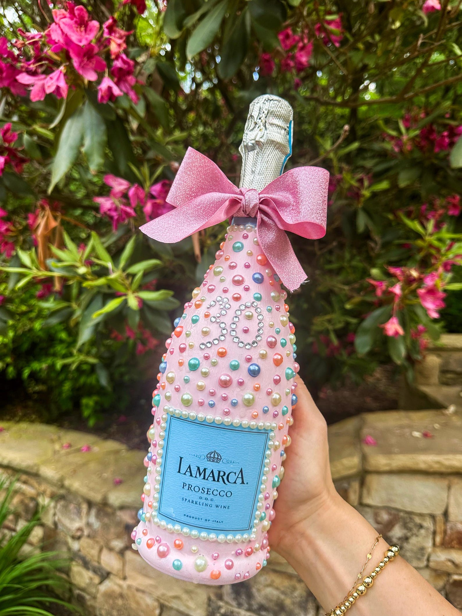 Hand Painted Customizable Birthday Prosecco/champagne Bottle *READ ...