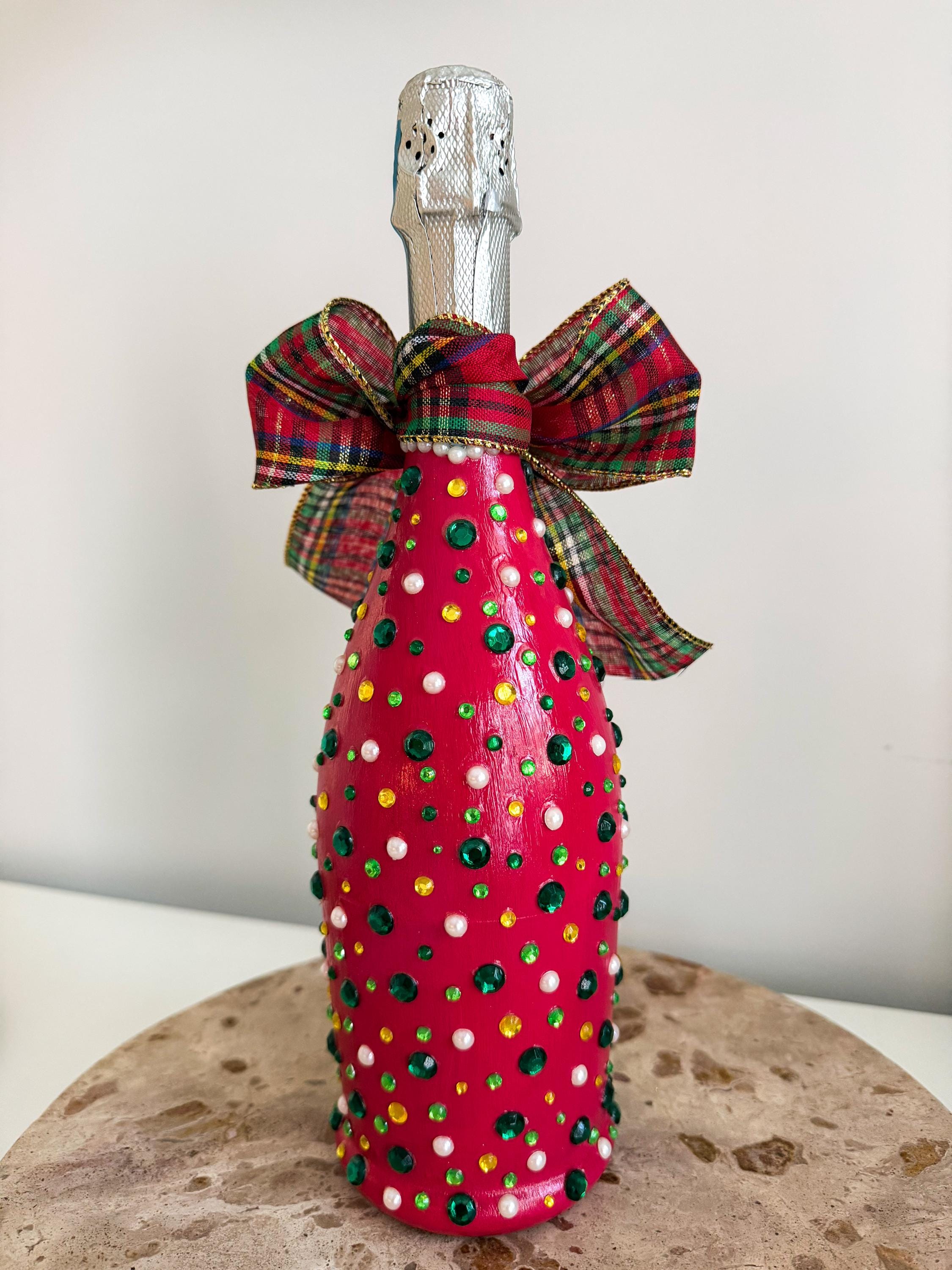 Hand Painted Customizable Christmas Prosecco/champagne Bottle Gift ...