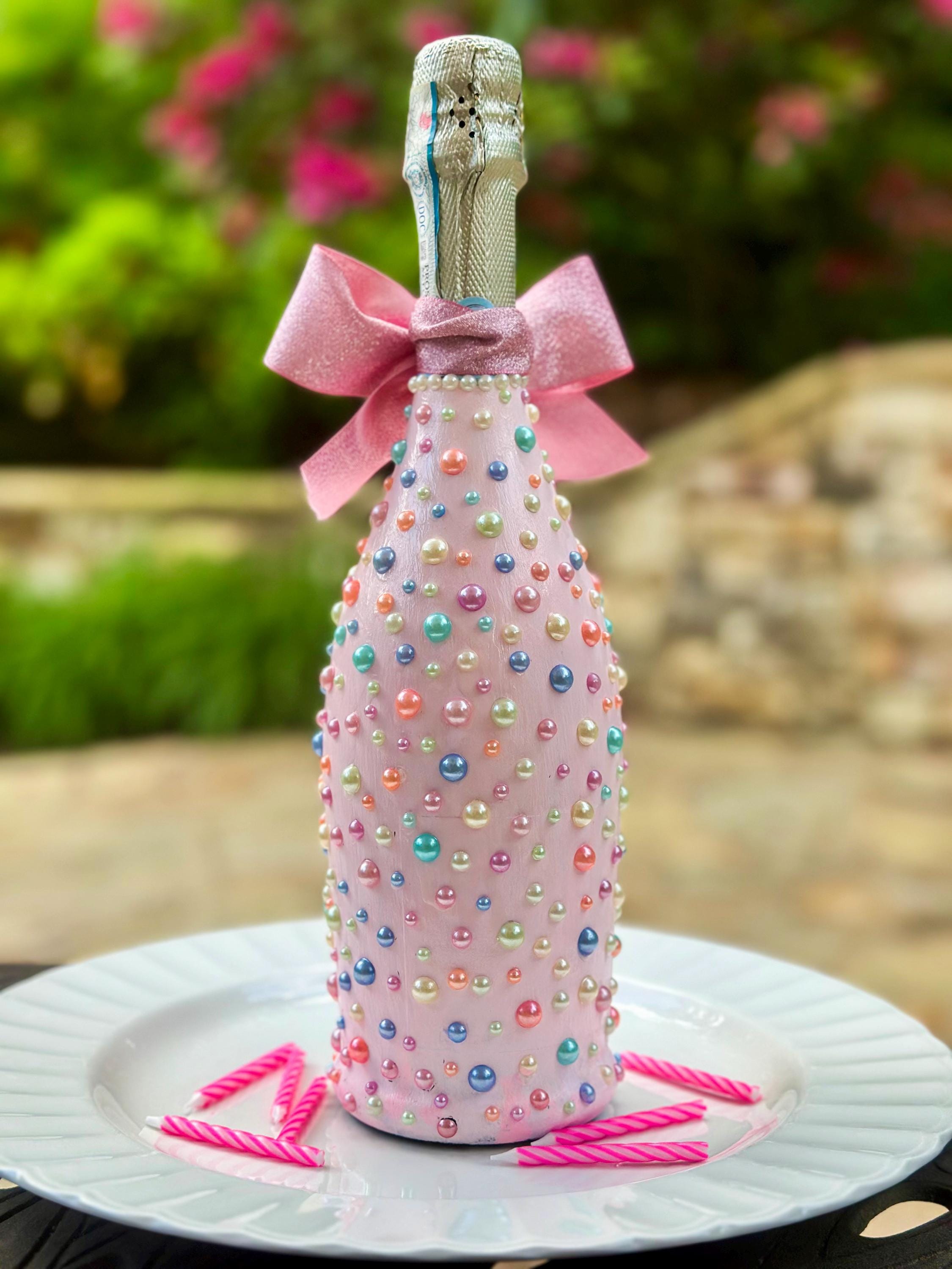 Hand Painted Customizable Birthday Prosecco/champagne Bottle *READ ...