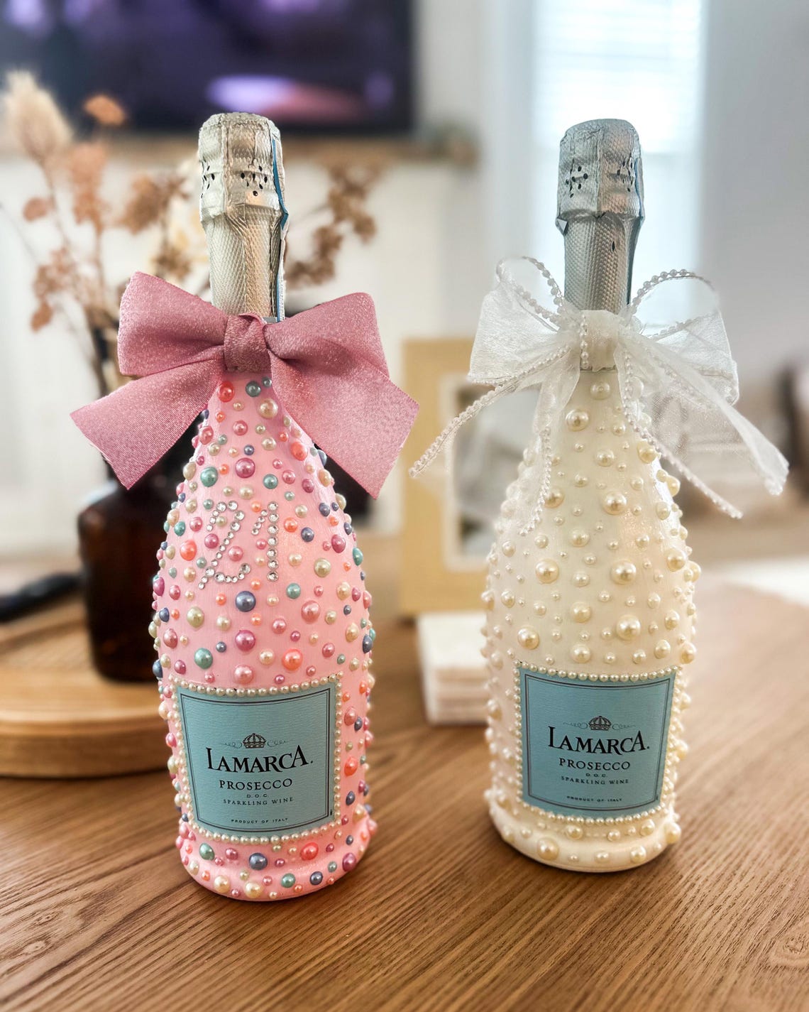 Hand Painted Customizable Birthday Prosecco/champagne Bottle *READ ...