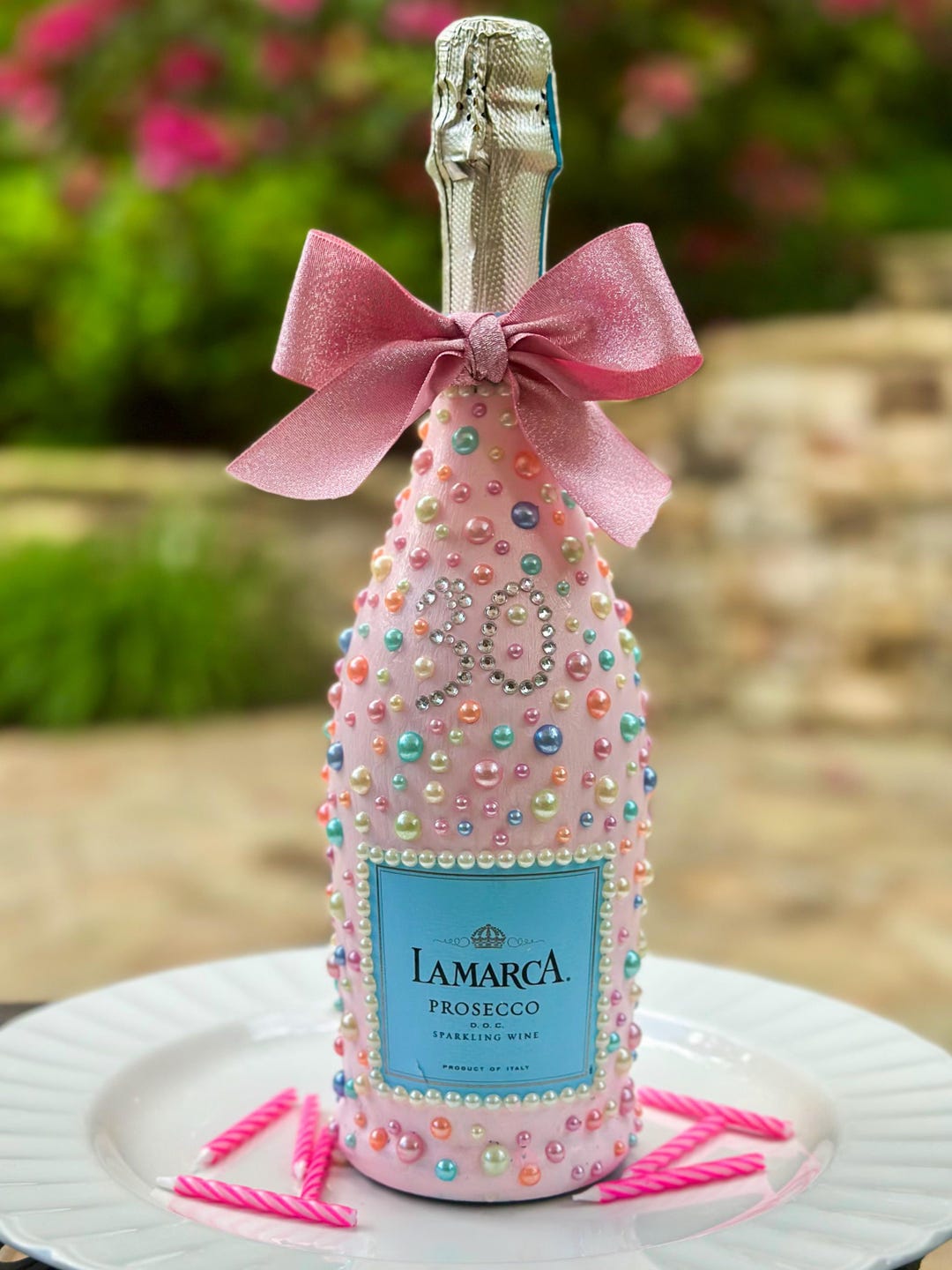 Hand Painted Customizable Birthday Prosecco/champagne Bottle *READ ...