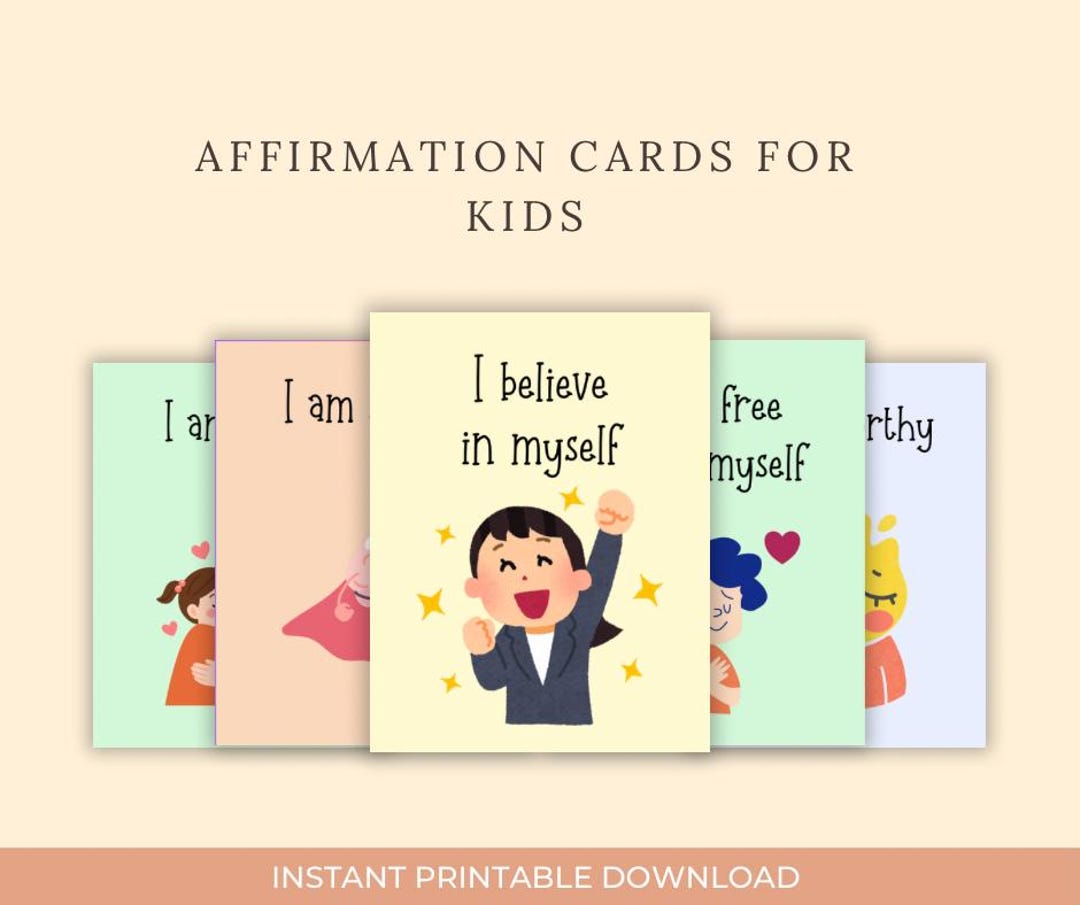 Confidence Affirmation Cards for Kids: Self-love Affirmations , Self ...