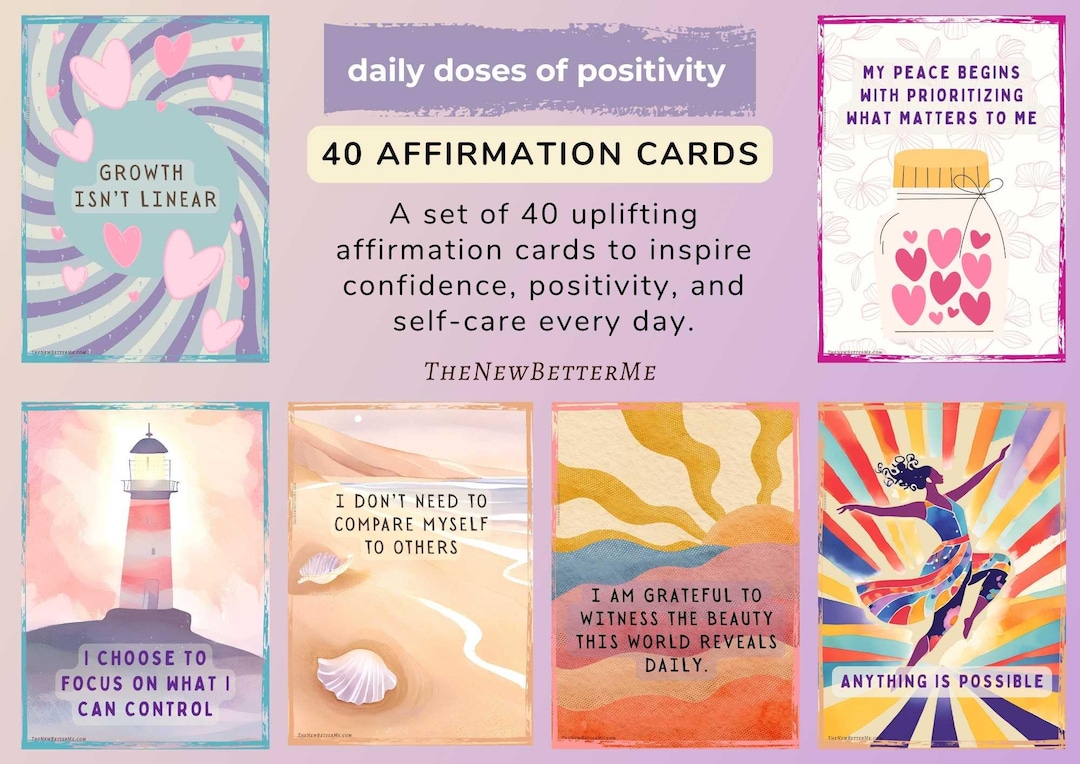 Affirmation Cards, Positive Quote Flashcards, Self Esteem, Confidence ...