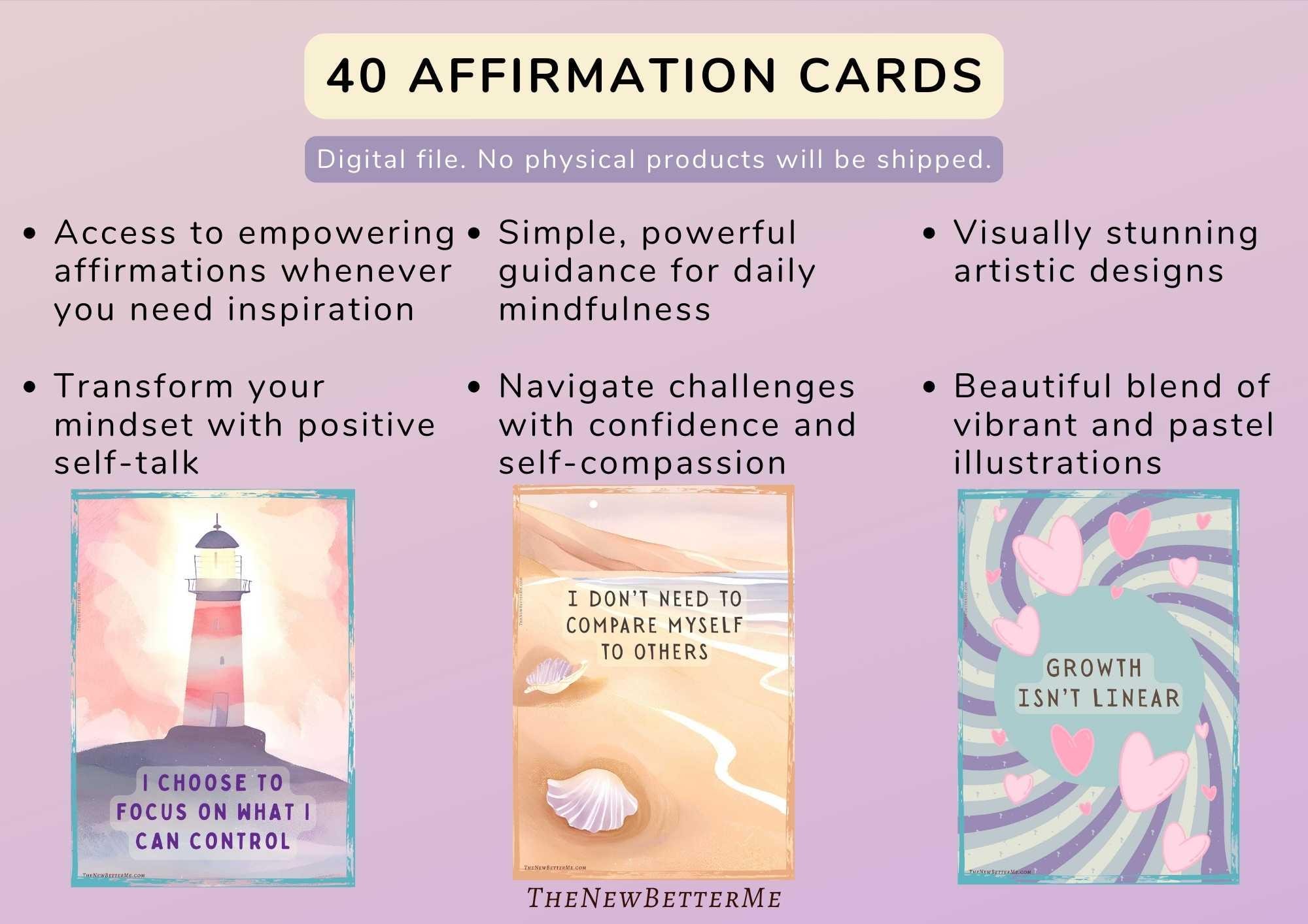 Affirmation Cards, Positive Quote Flashcards, Self Esteem, Confidence ...
