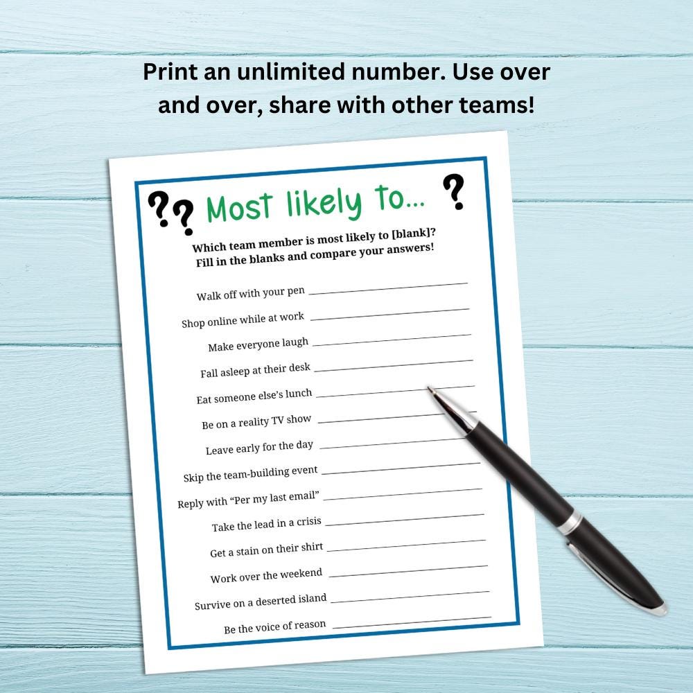 Quick Meeting Games – Set of 8, Office Icebreakers, Team Retreat ...