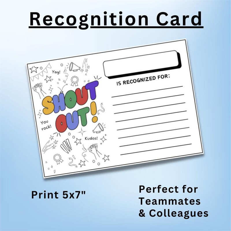 Printable Shout Out Cards - Etsy