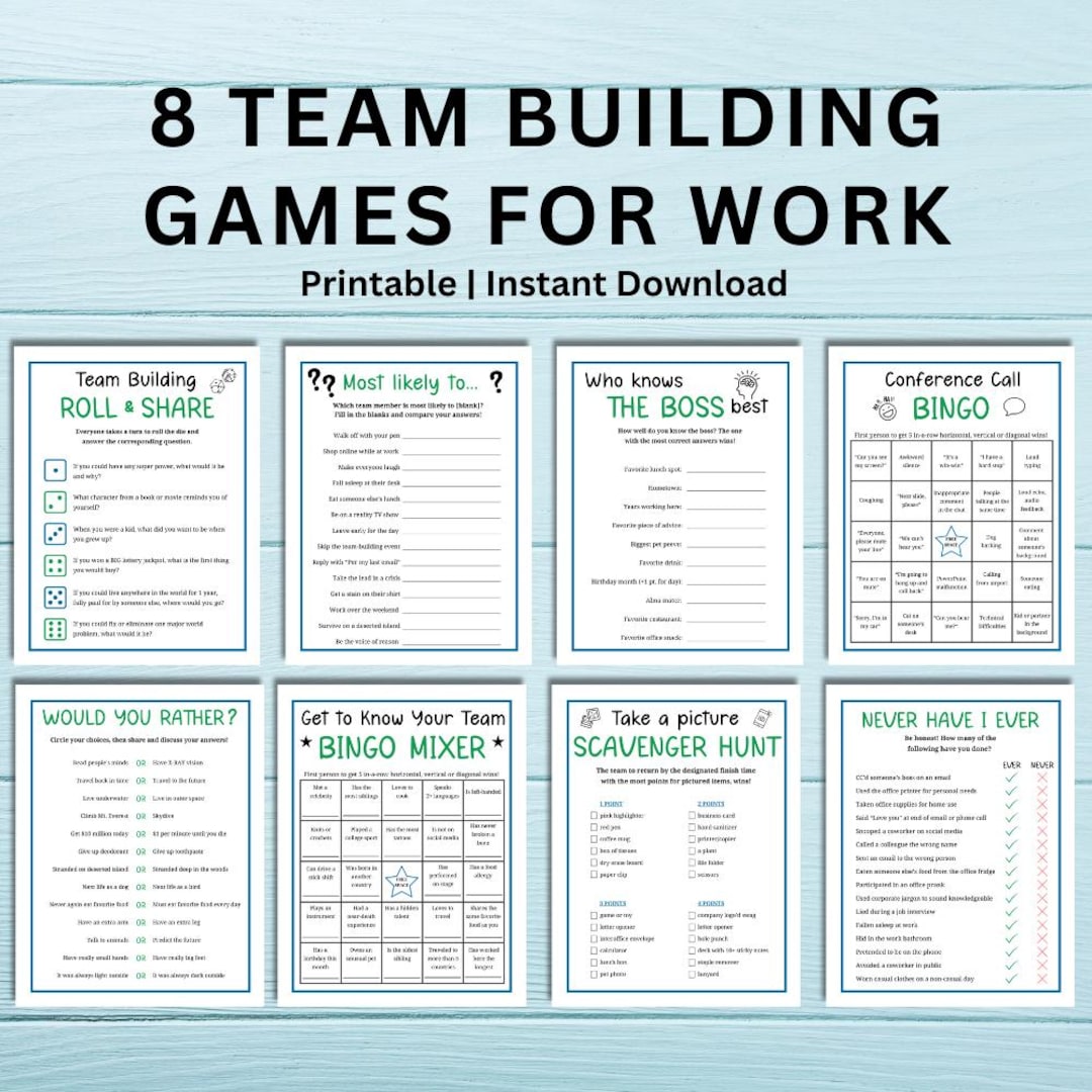 Quick Meeting Games – Set of 8, Office Icebreakers, Team Retreat ...