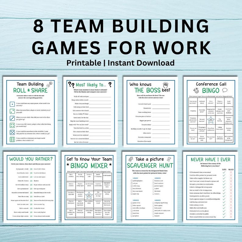 Team Building Games – Office Icebreakers, Team Retreat (instant ...