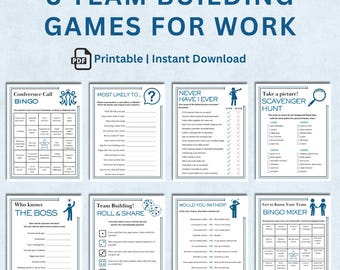 Set of 8 Team Building Games - Perfect for Ice Breakers, Office Parties ...