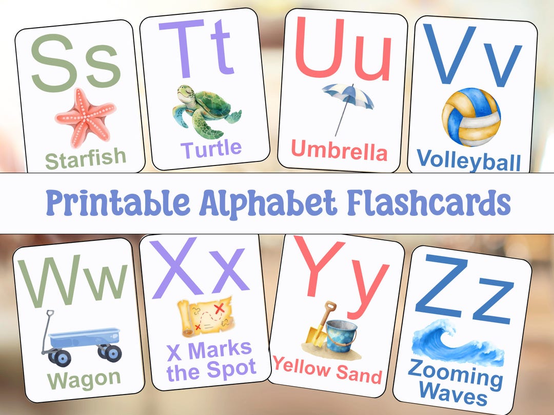 Ocean Themed Alphabet | Printable Alphabet Flashcards | Printable ...