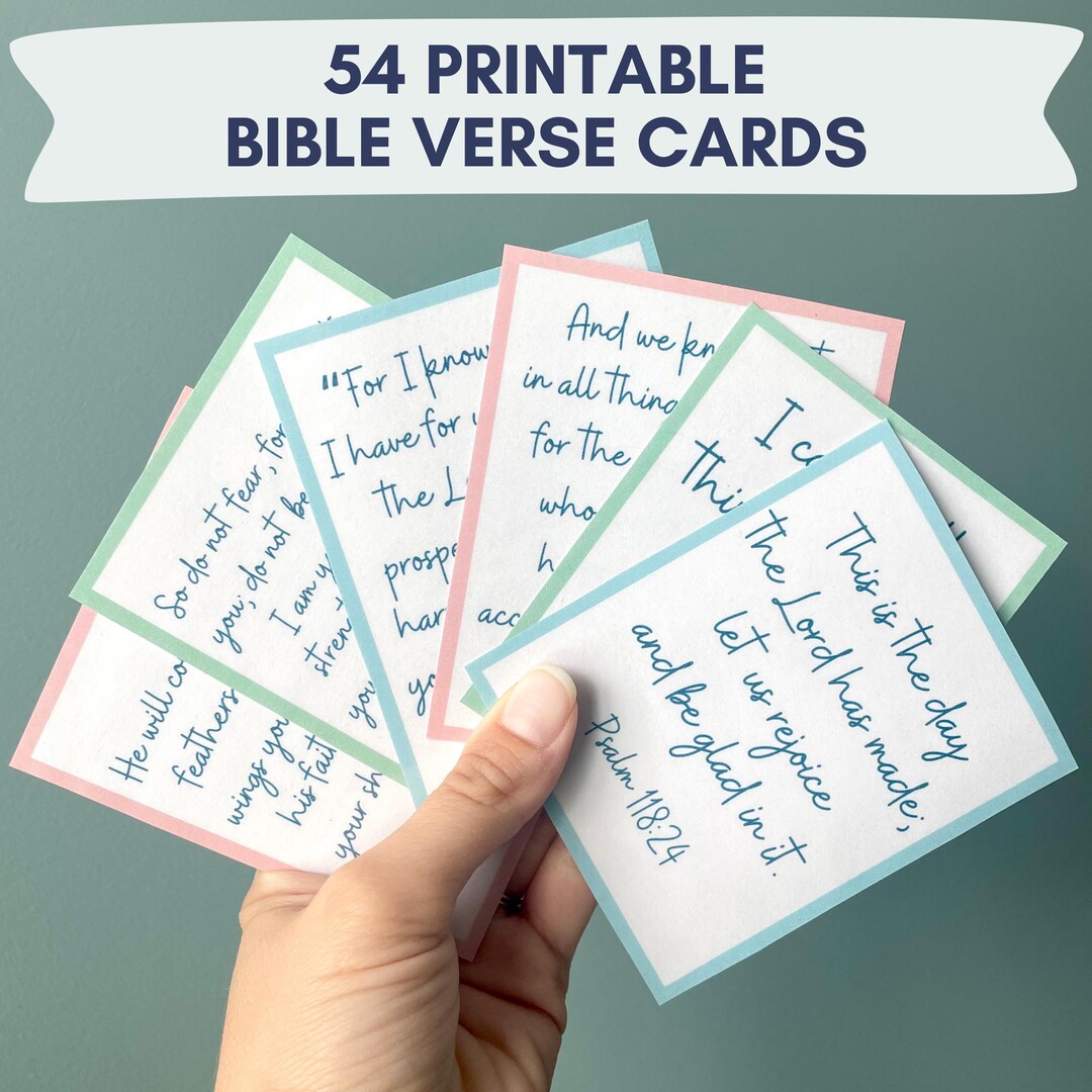 Printable Bible Verse Cards: Colorful Scripture Memory Verses (PDF ...