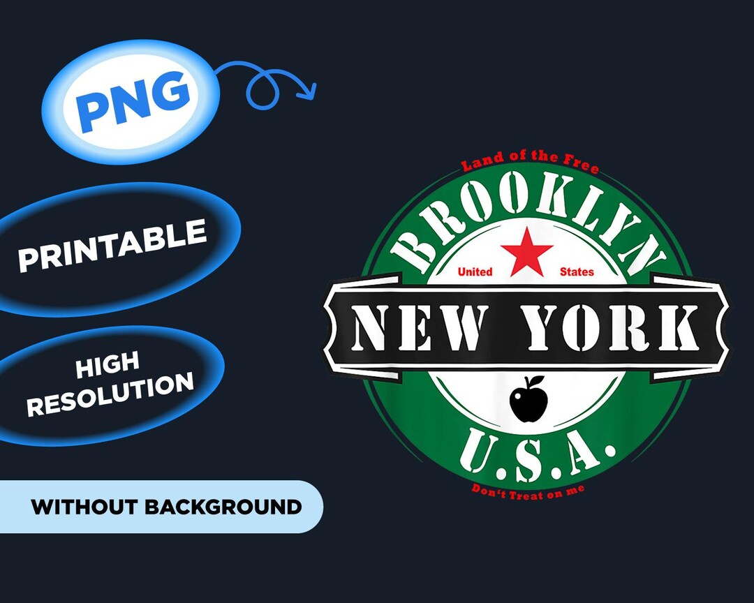 Printable Brooklyn New York PNG, HQ PNG File, Digital Download ...