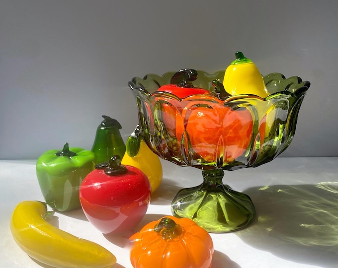 Vintage Murano Style Hand Blown Glass Fruits | Decorative Glass Fruits ...