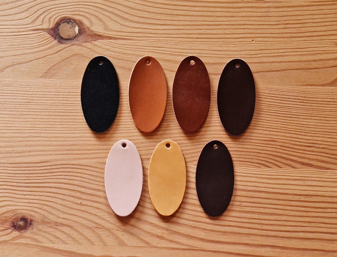 Blank Oval Tag Leather Tag With Hole Size 6.5cm X 3.2cm - Etsy