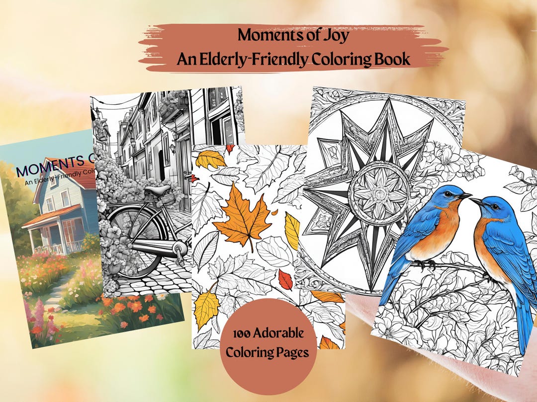 Elderly Coloring Book | Digital Download | Relaxing Dementia Coloring ...