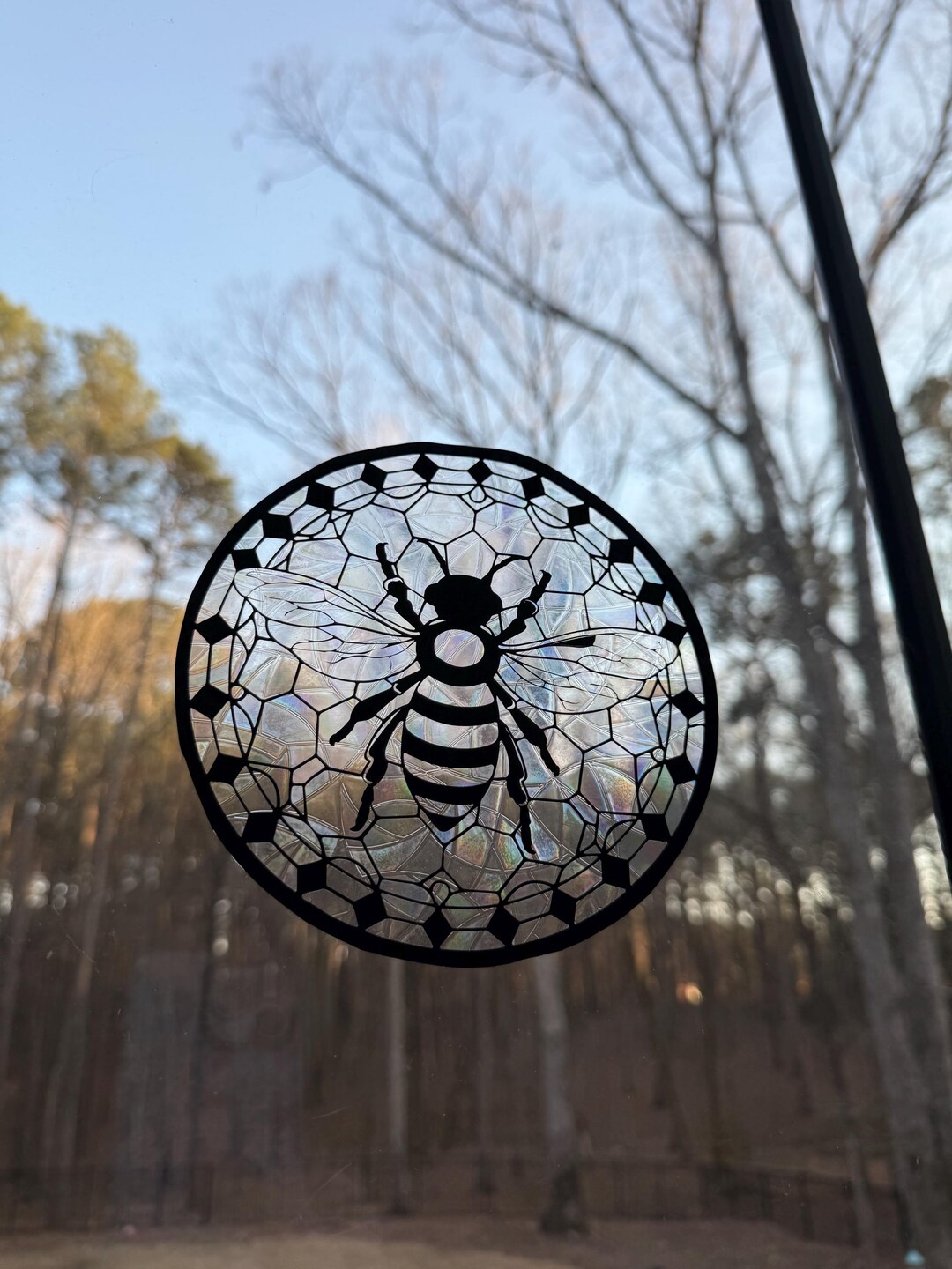 Holographic Disco Ball Removable Window Decal | Stained Glass Effect ...