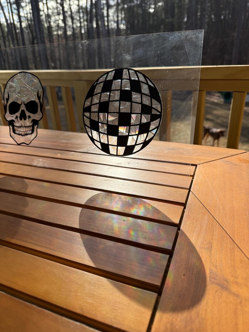 Holographic Disco Ball Removable Window Decal | Stained Glass Effect ...