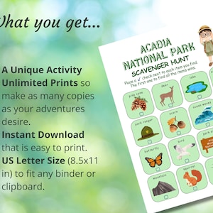 Acadia National Park Scavenger Hunt Printable Nature Games for Kids ...