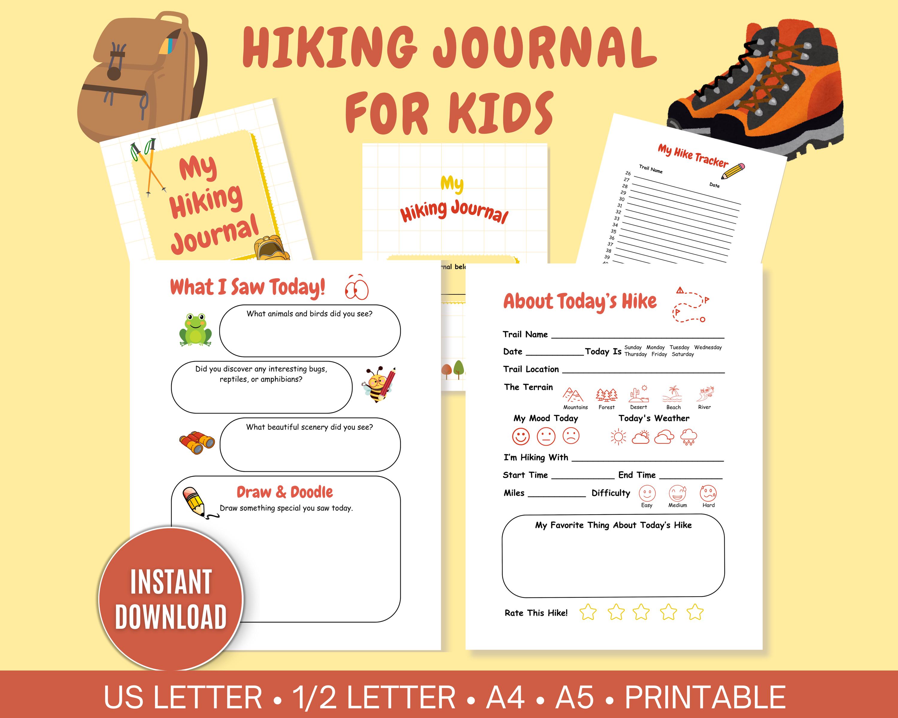 Hiking Journal for Kids | Printable PDF Digital Download Memory Book ...