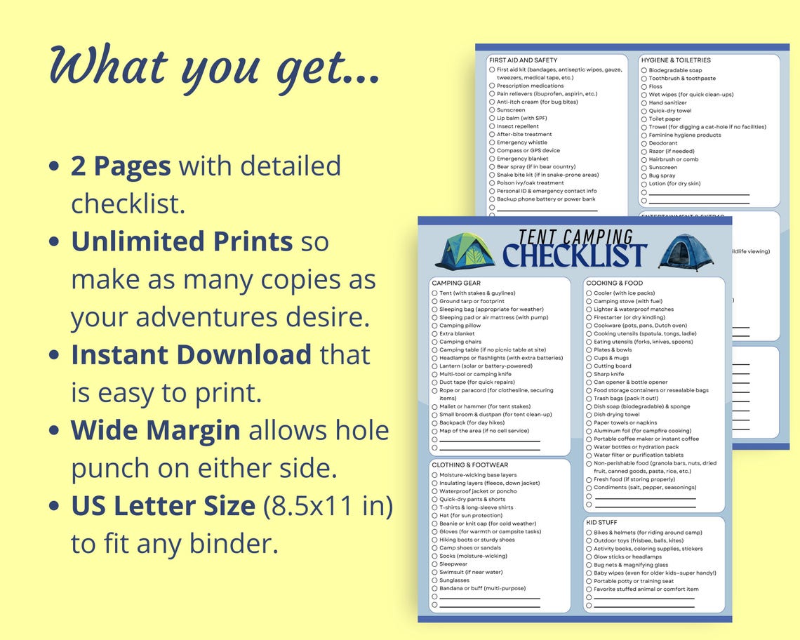 Tent Camping Checklist the Packing List for Camping You Need! A ...