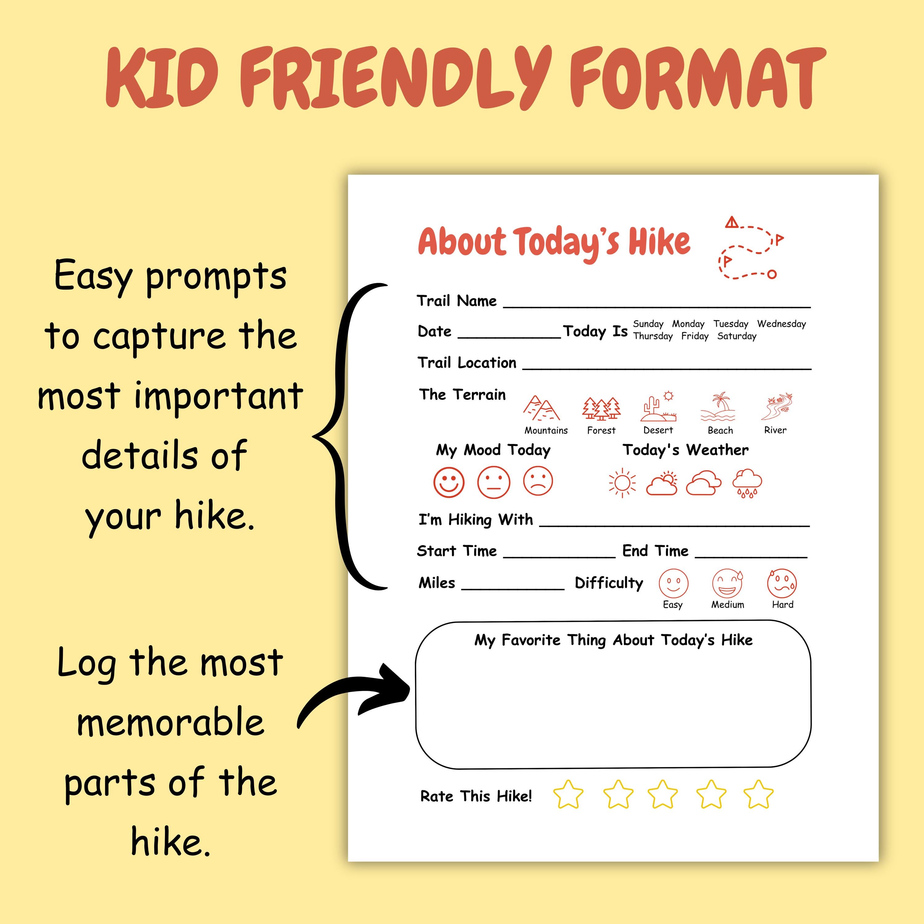 Hiking Journal for Kids | Printable PDF Digital Download Memory Book ...