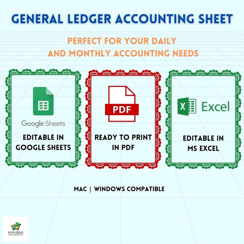 General Ledger Accounting Spreadsheet | Printable Debit Credit Ledger ...