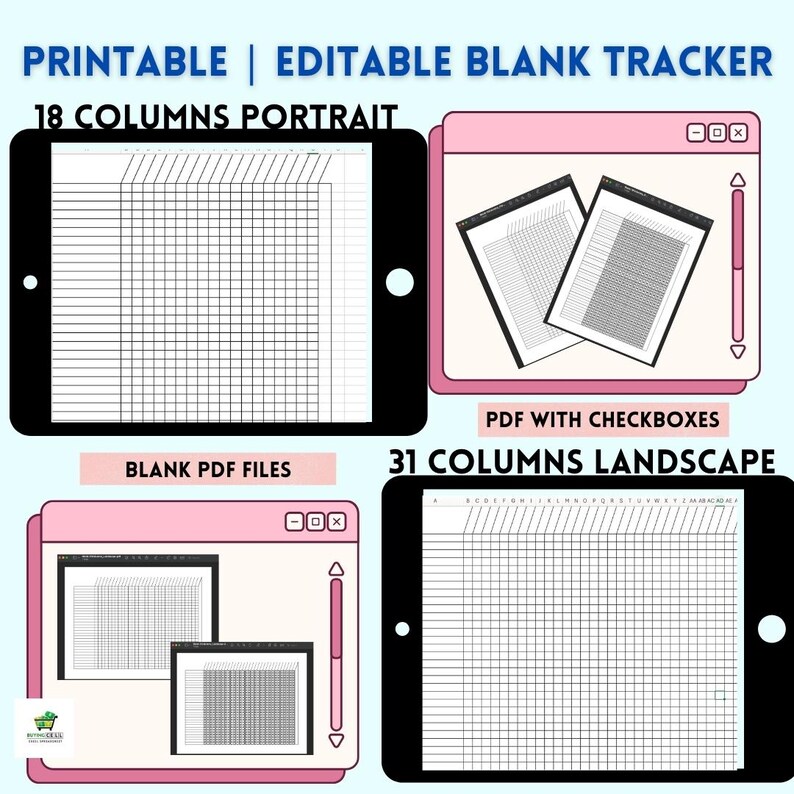 Printable Tracking Spreadsheet – PDF, Excel & Google Sheets | 12-month ...