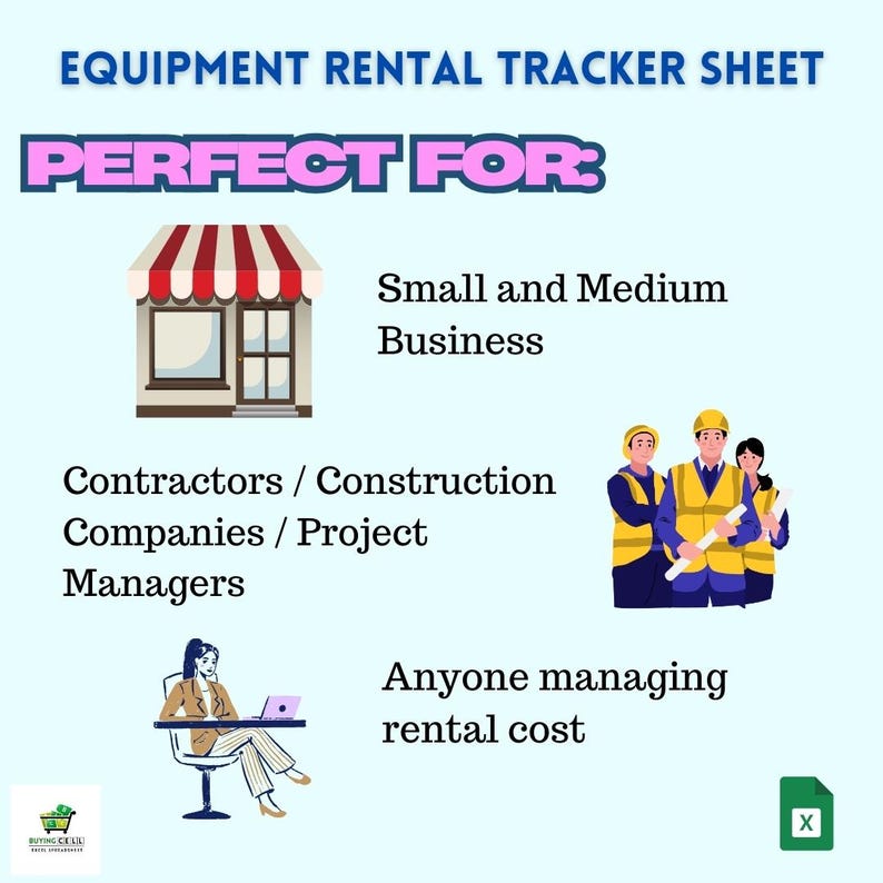 Equipment Rental Tracker - Excel Cost Calculator Tool for Rental ...