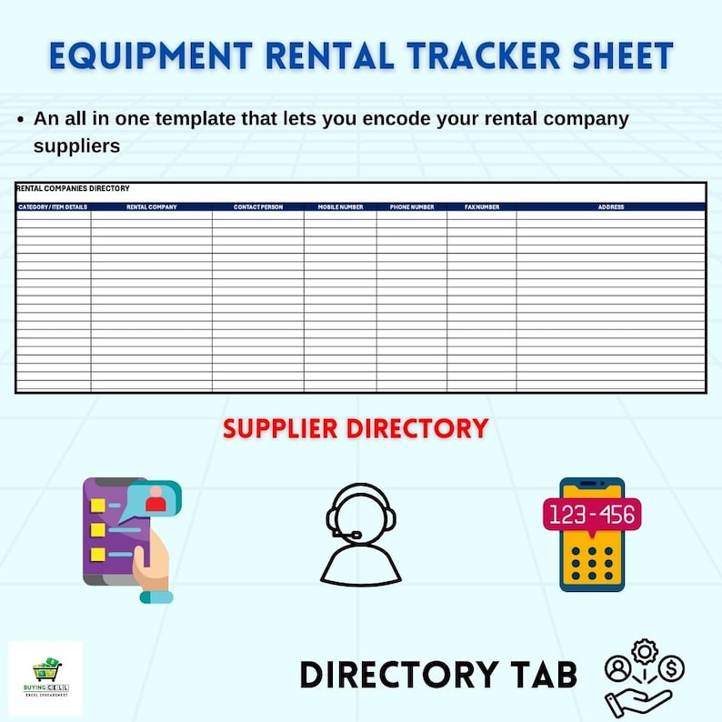 Equipment Rental Tracker - Excel Cost Calculator Tool for Rental ...
