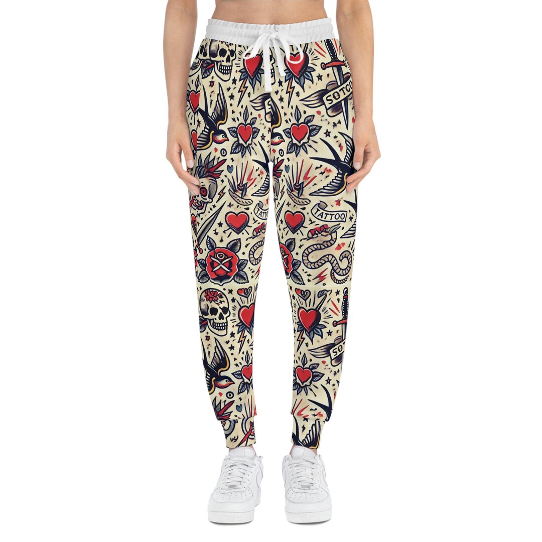 Tattoo Flash Art Small Tattoo-style Motifs Unisex Crew Athletic Joggers ...