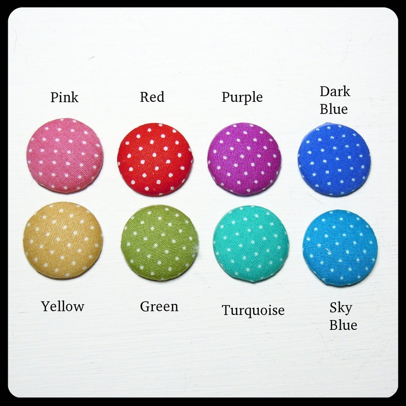 Polka Dot Fabric Buttons - Etsy