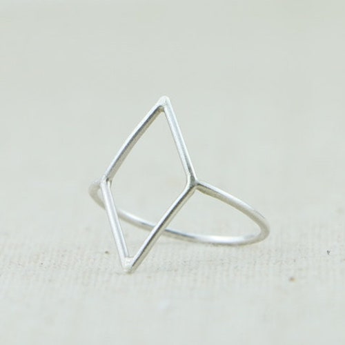 Sterling Silver Triangle Ring Geometric Jewelry. - Etsy UK
