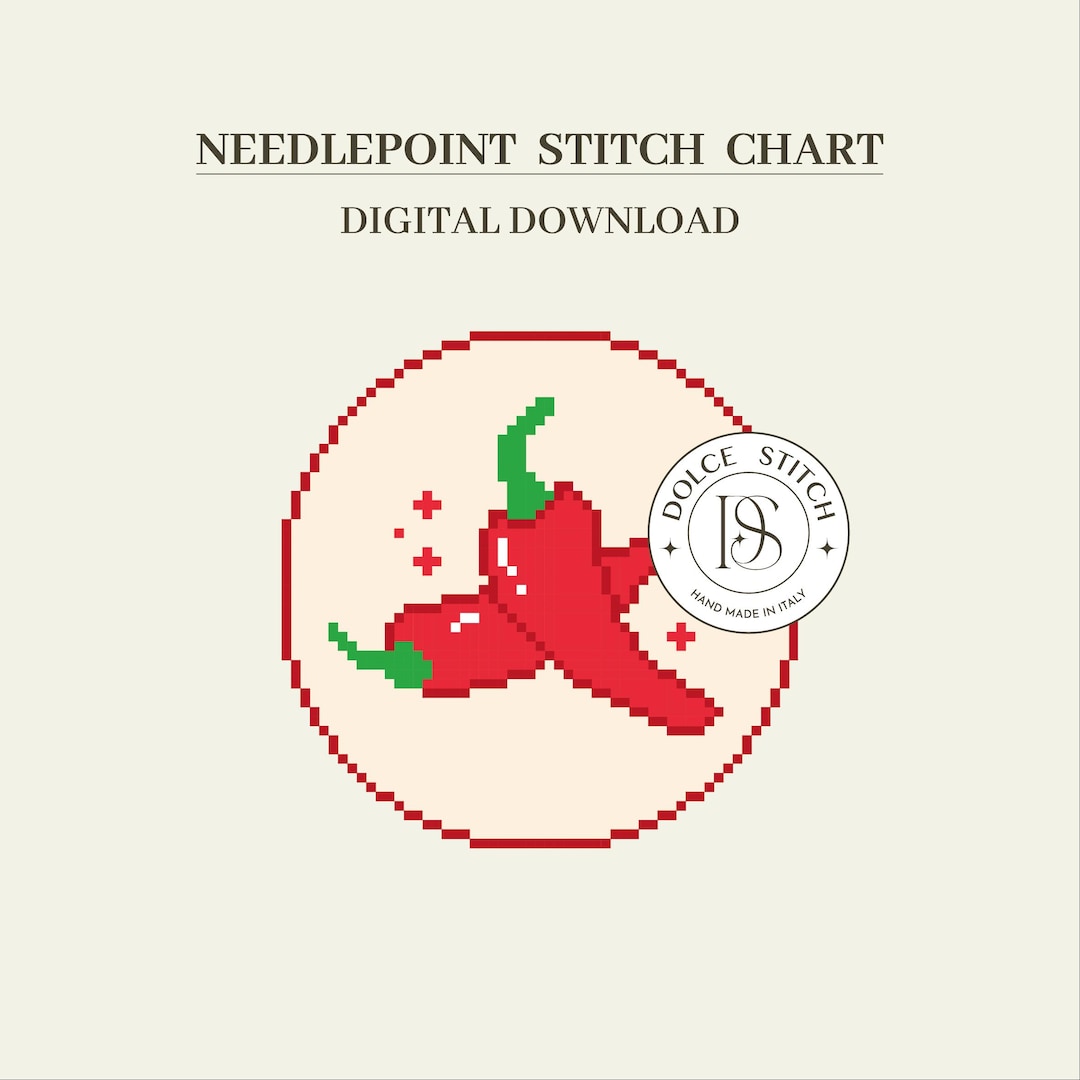 Italian Good Luck Cornicello Needlepoint Pattern – DIY Stitch Chart ...