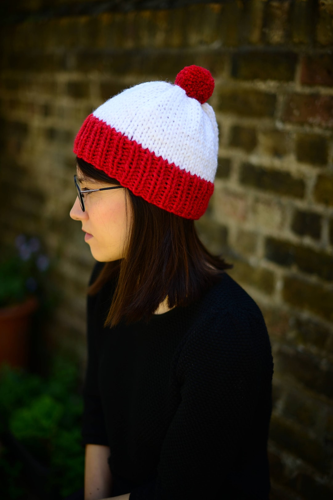 Where's Waldo Inspired Hat, Where's Wally Hat, Pom Pom Knitted Hat ...